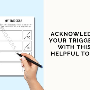 Triggers and Coping Worksheet Printable Trigger Processing Worksheets ...