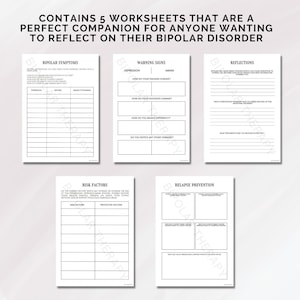 Bipolar Therapy Worksheets, Bipolar Journal Printable, Bipolar Disorder ...