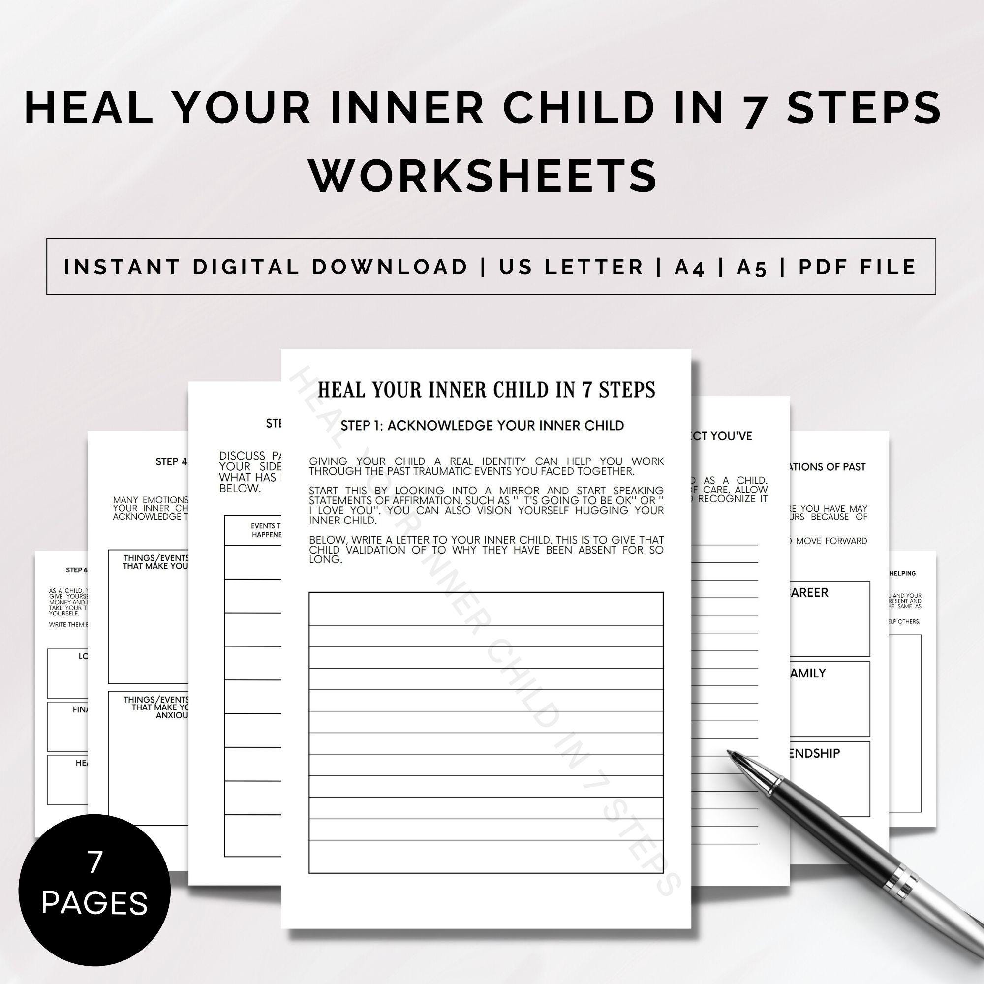 Inner Child Worksheets Printable, Inner Child Workbook, Inner Child ...
