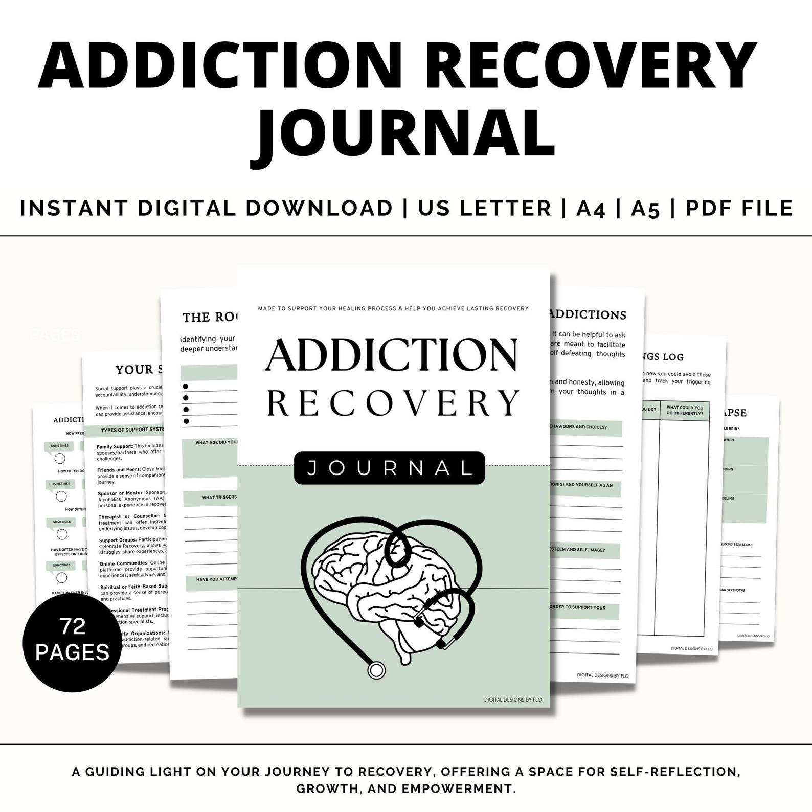 Addiction Recovery Worksheets Printable, Addiction Recovery Journal ...