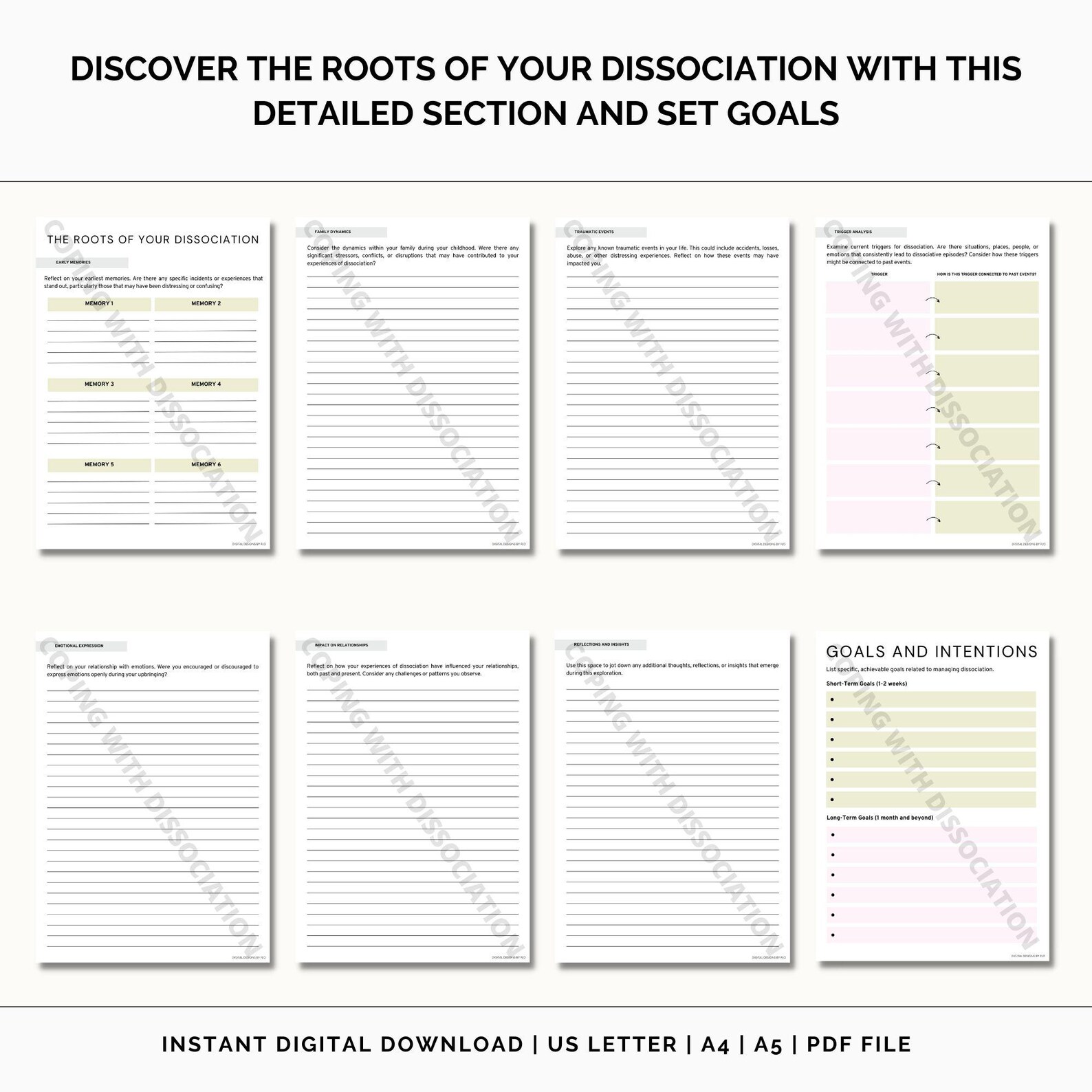 Printable Dissociation Journal, Dissociative Disorders, Trauma Therapy ...