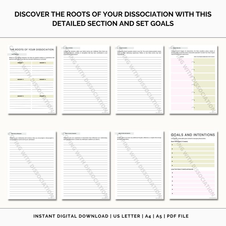 Printable Dissociation Journal, Dissociative Disorders, Trauma Therapy ...