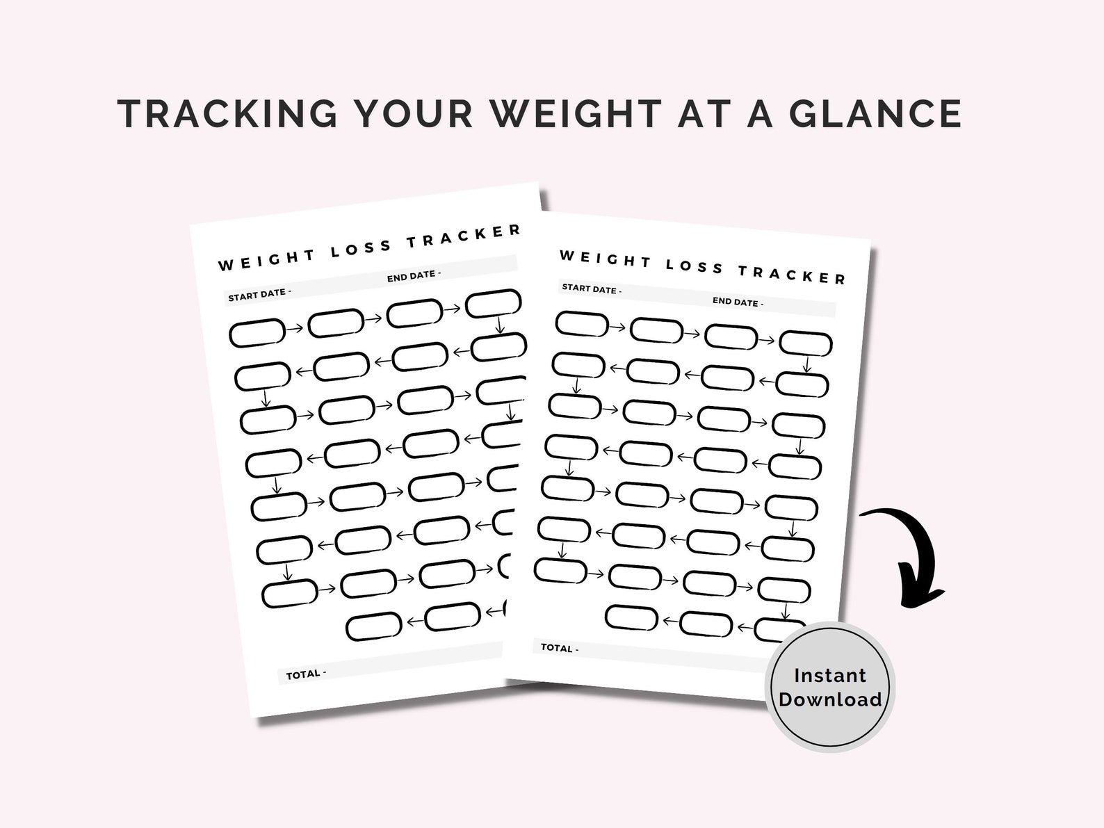 Weight Loss Tracker Printable, Weight Loss Journal, Weight Log, Weight ...