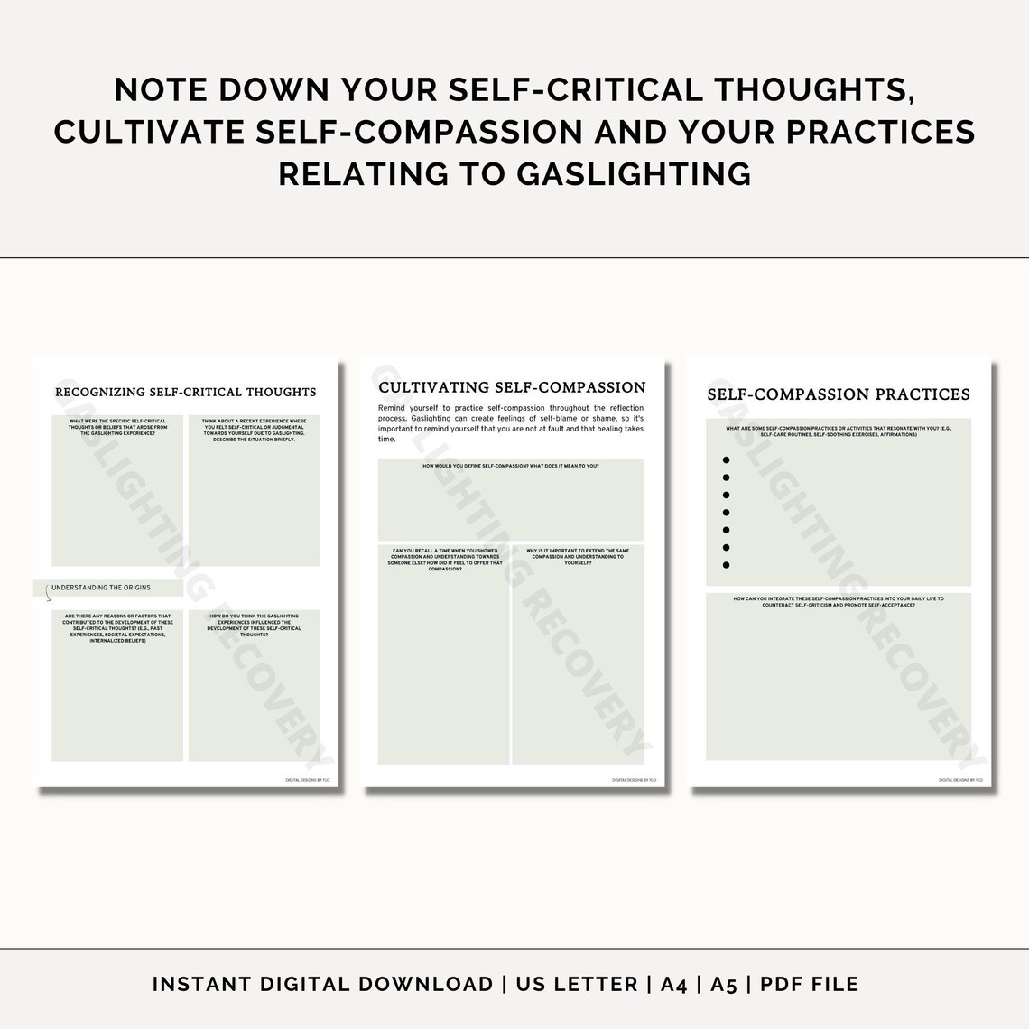 Gaslighting Recovery Workbook, Setting Boundaries, Boundaries Journal ...