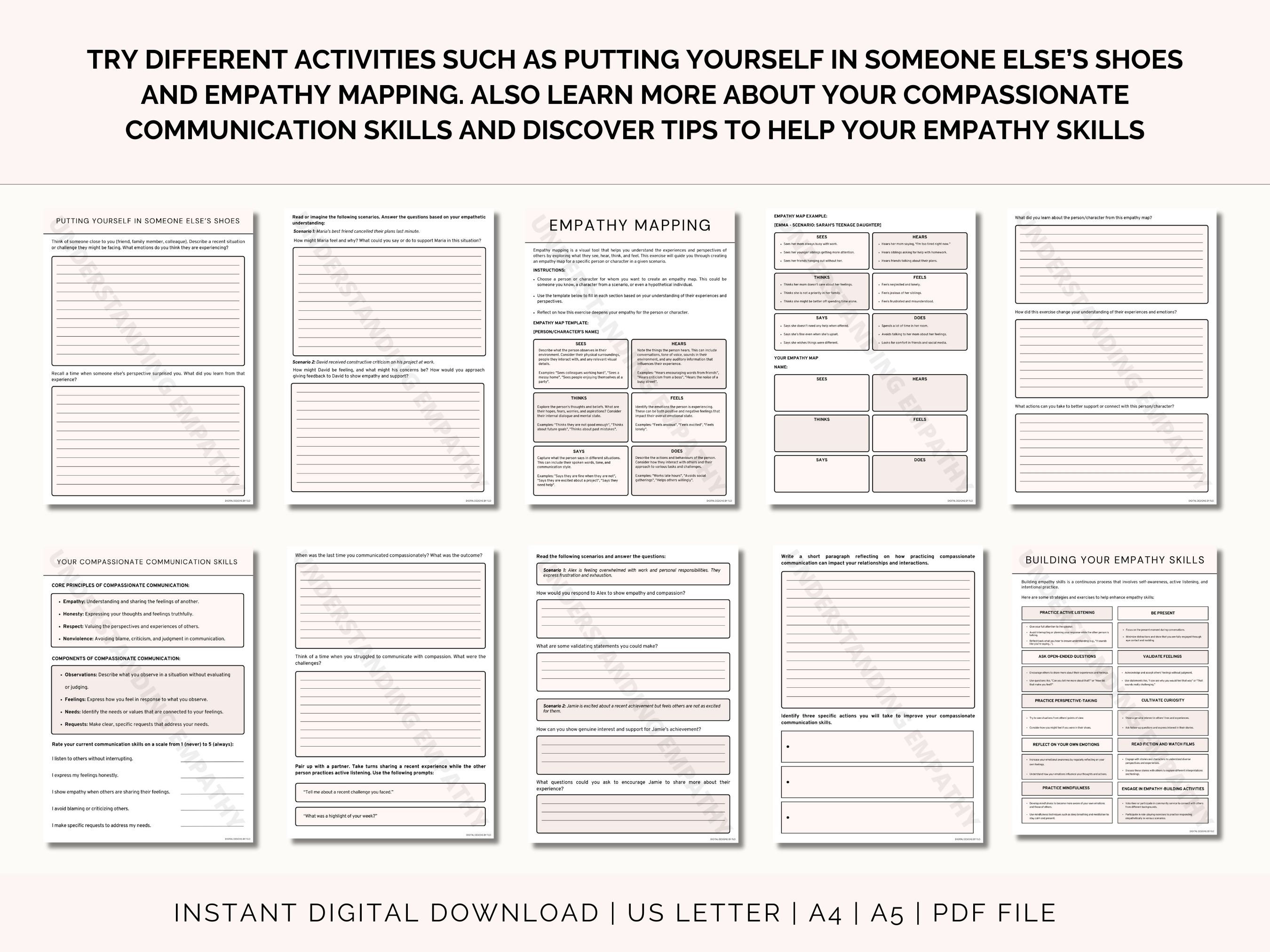 Empathy Activity Workbook Relationship Building Empathy Skills