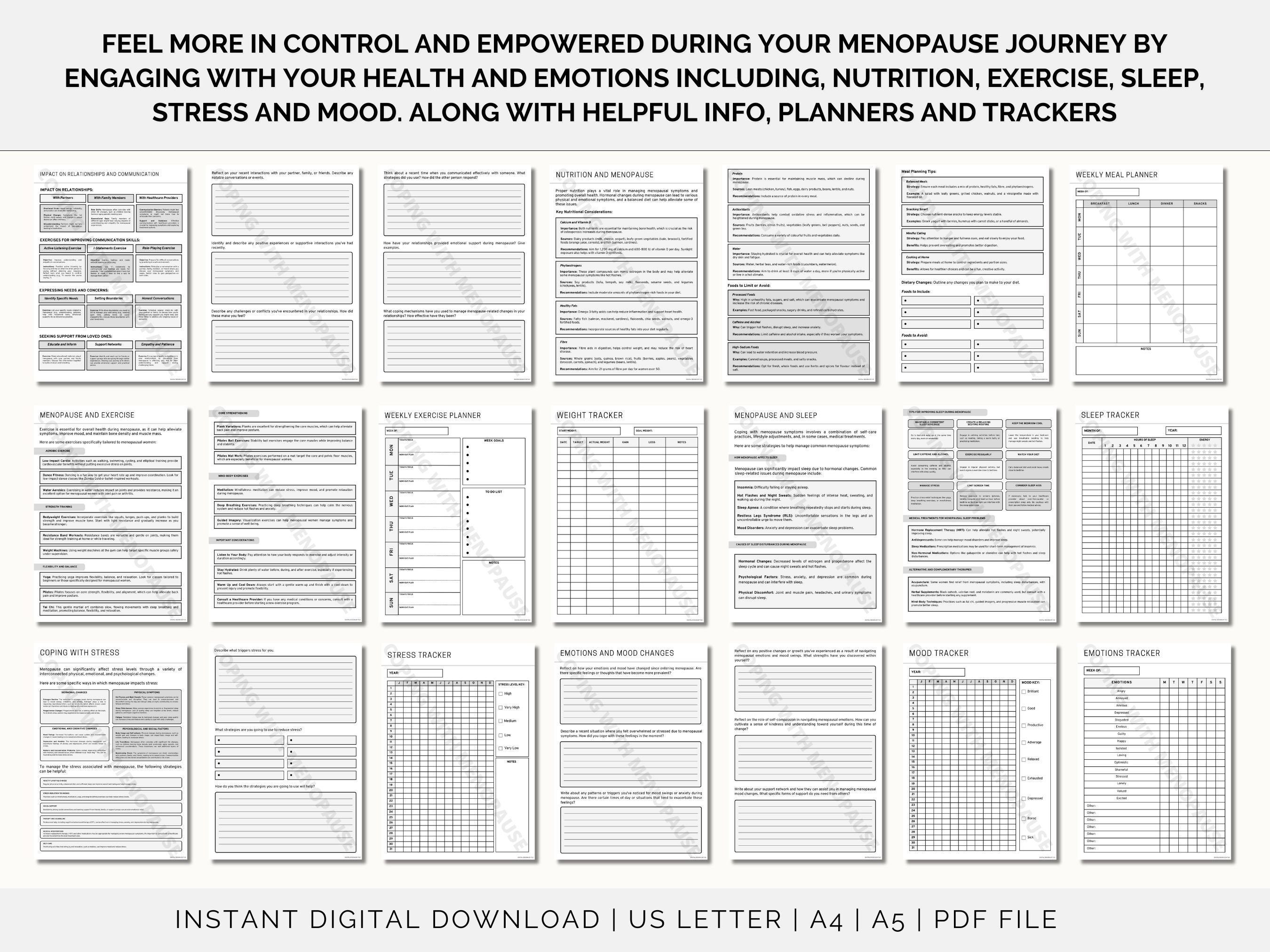 Menopause Journal Printable, Self Care Planner, Perimenopause ...