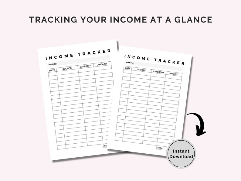 Income Tracker Printable, Expense Tracker, Budget Planner, Finance ...