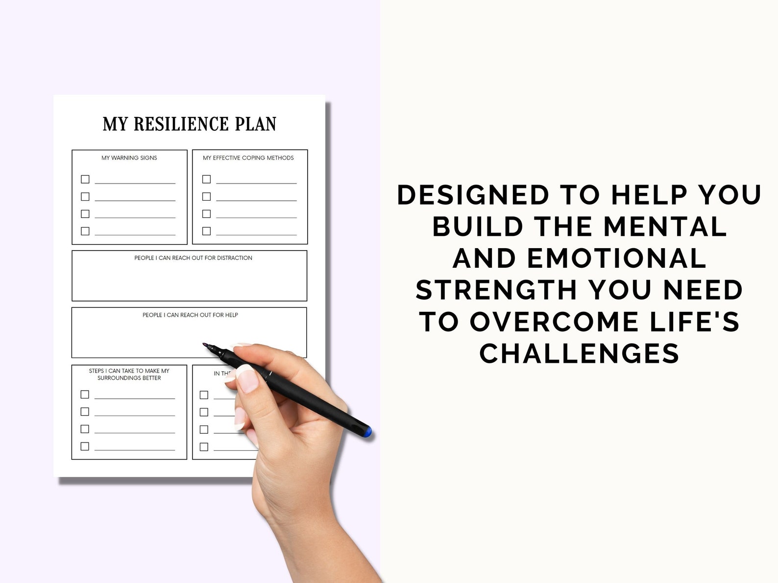 Resilience Plan Template, Trauma Therapy, Trauma Journal, PTSD Journal ...