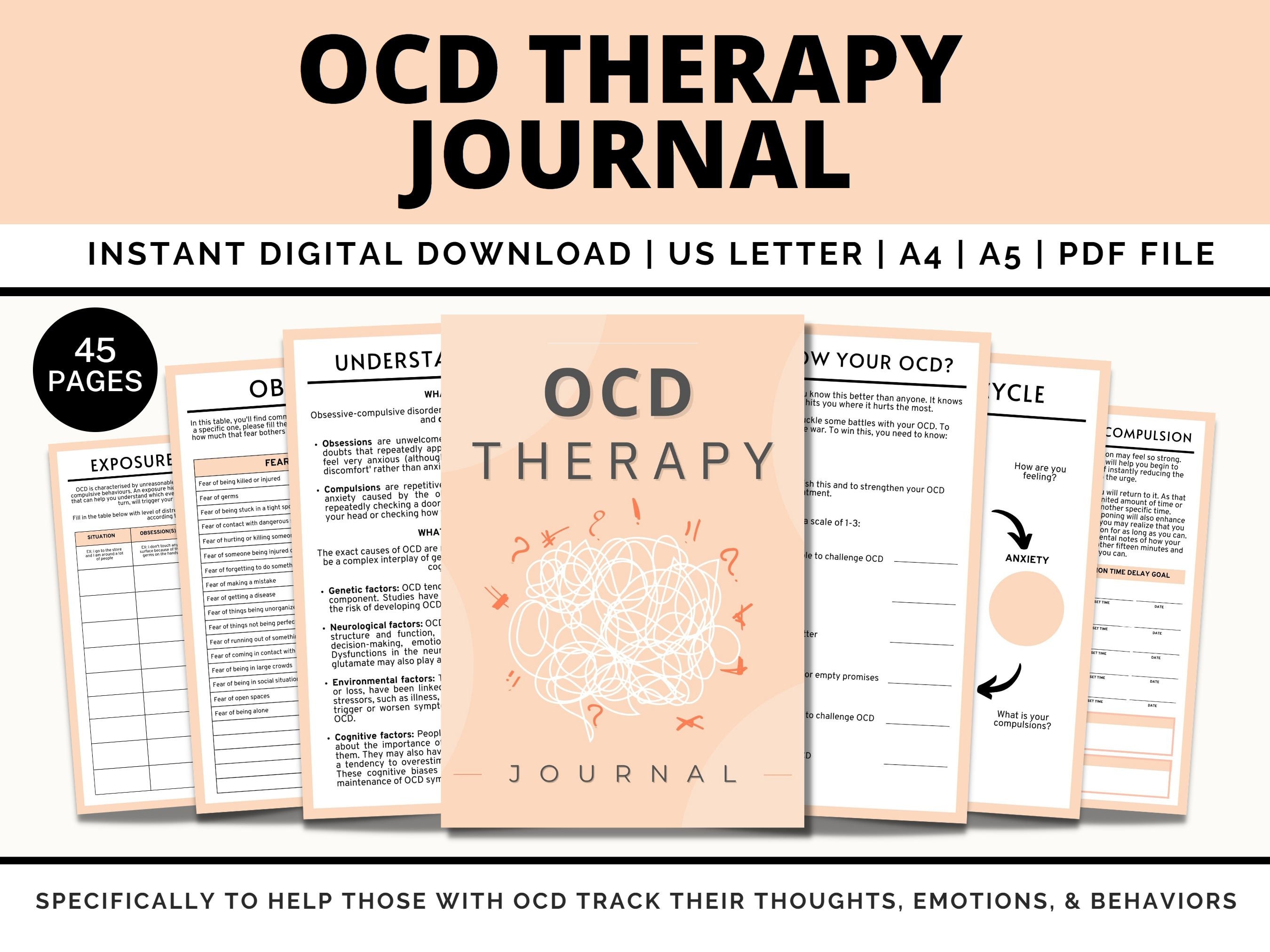 OCD Workbook, OCD Therapy Planner Printable, Obsessive Compulsive ...