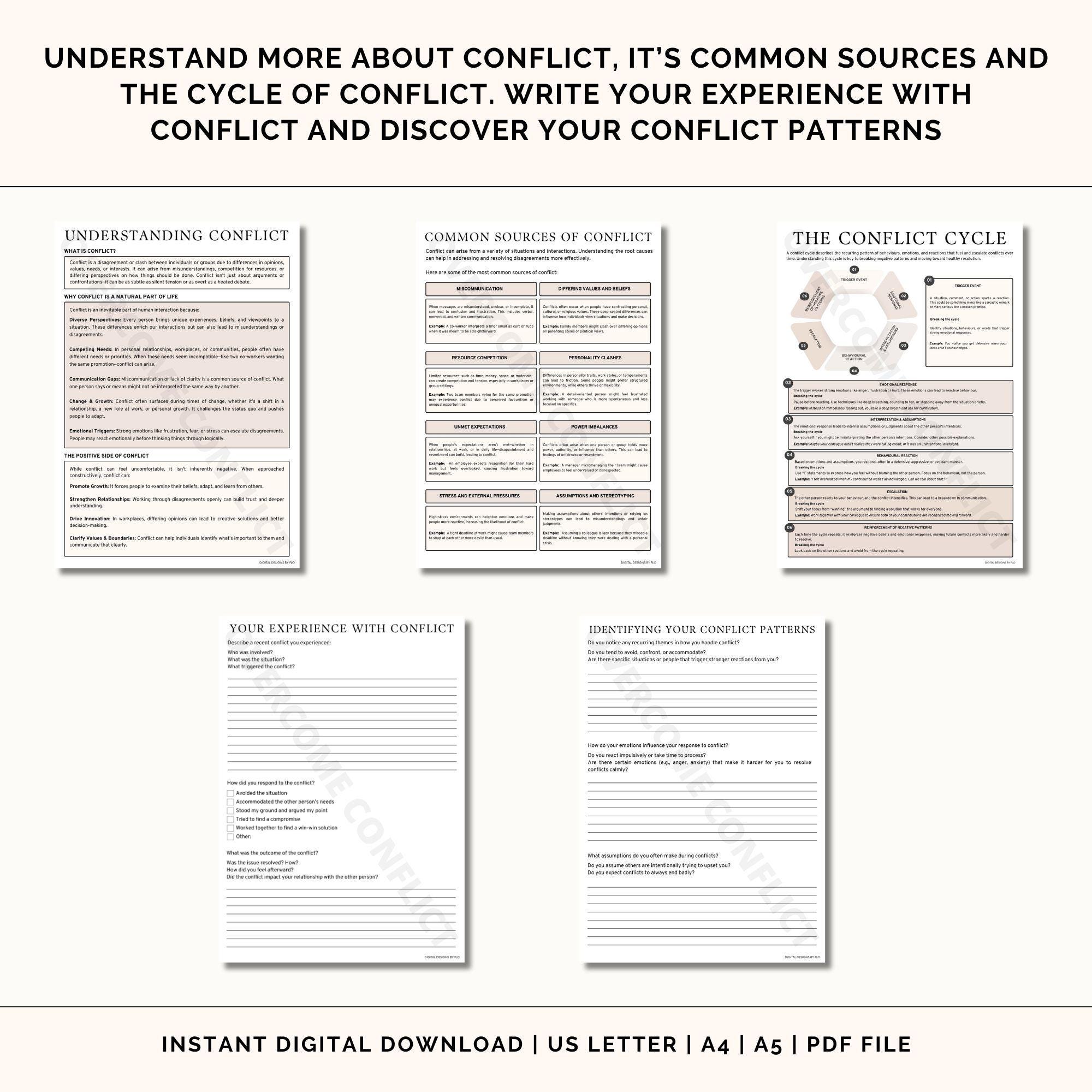 Conflict Resolution, Therapy Worksheets, Relationship Building ...