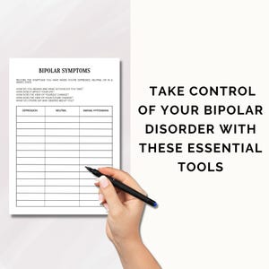 Bipolar Therapy Worksheets, Bipolar Journal Printable, Bipolar Disorder ...