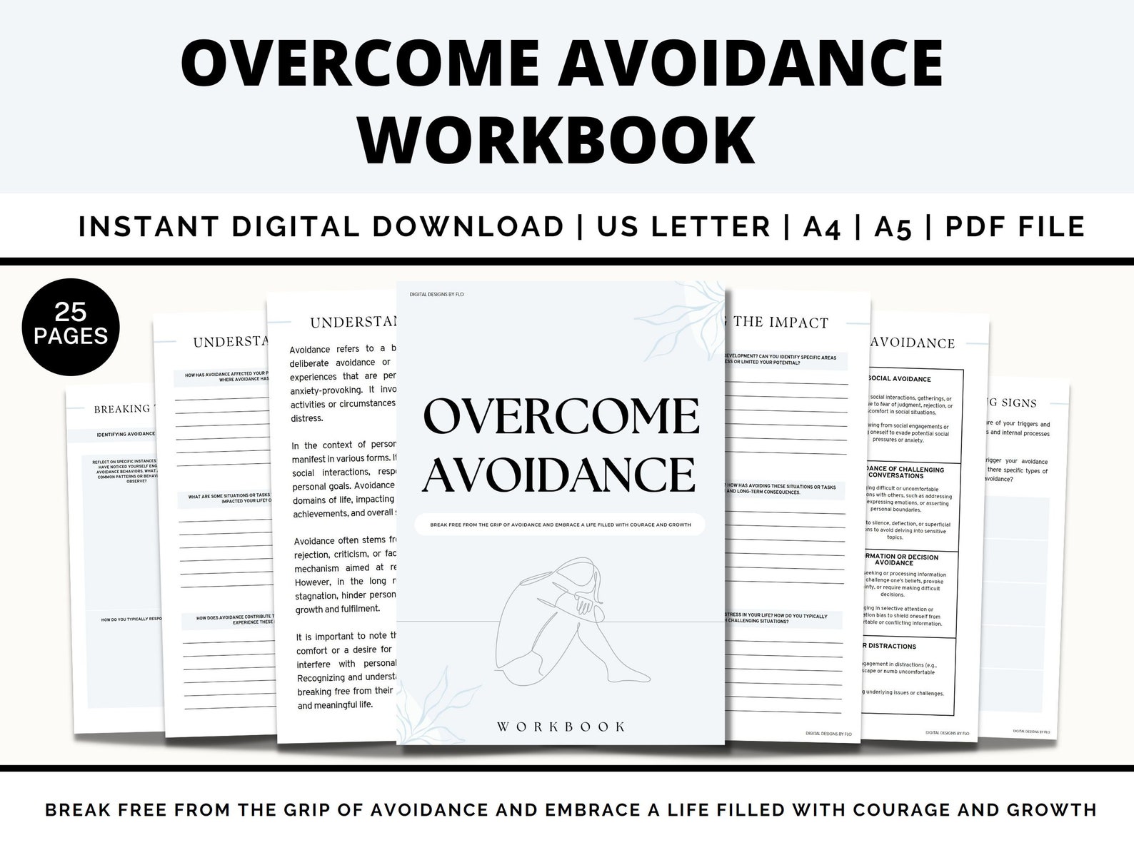 Overcome Avoidance Workbook, Self-esteem, Setting Boundaries, Therapy ...