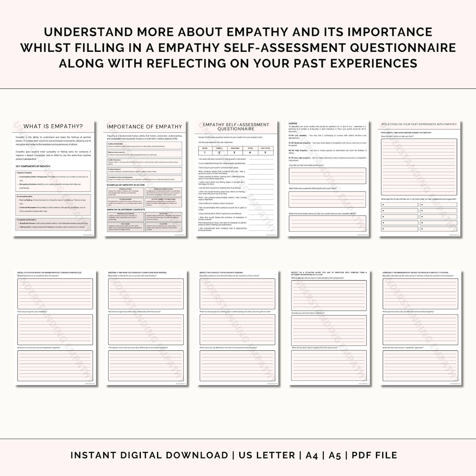 Empathy Activity Workbook, Relationship Building, Empathy Skills ...