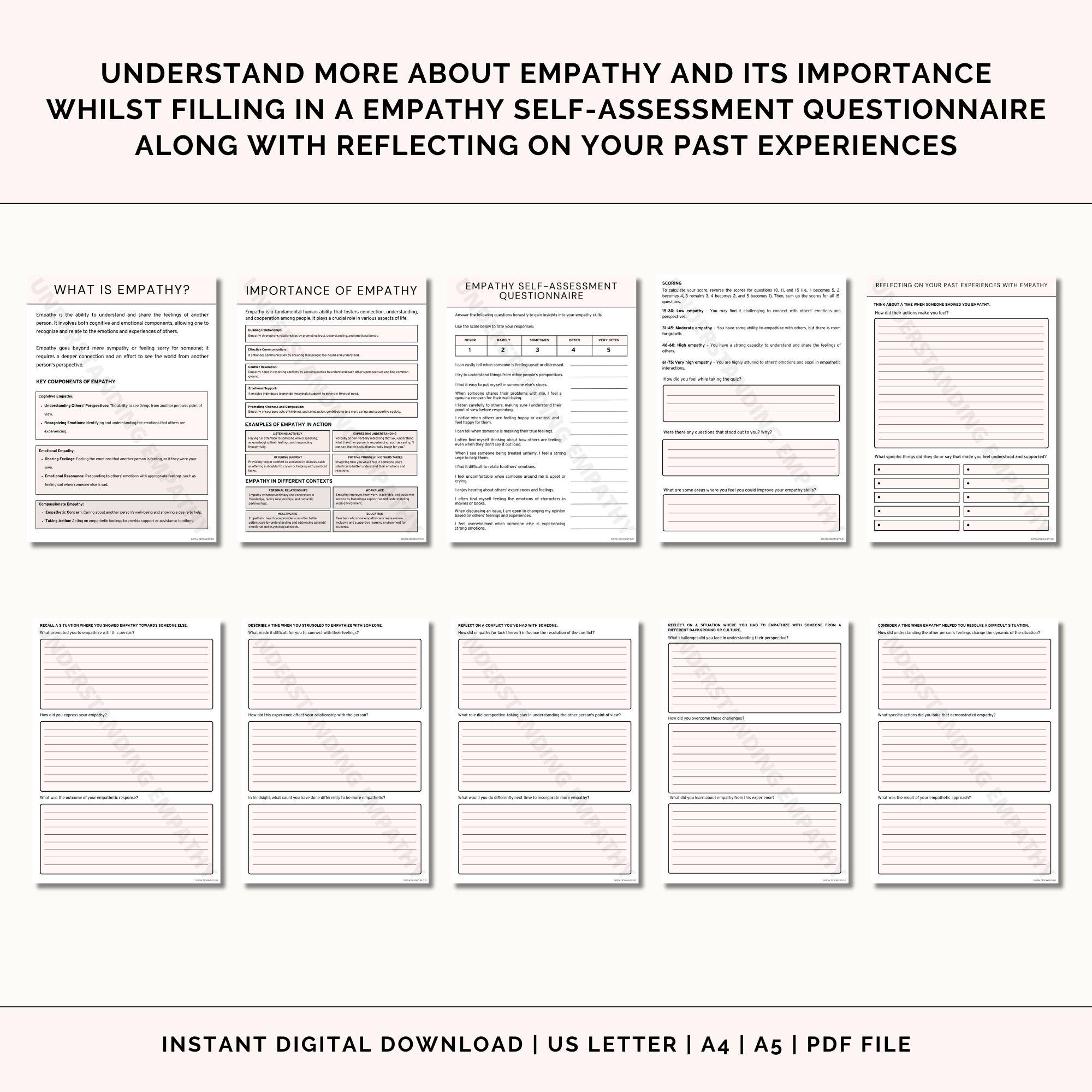 Empathy Activity Workbook, Relationship Building, Empathy Skills ...