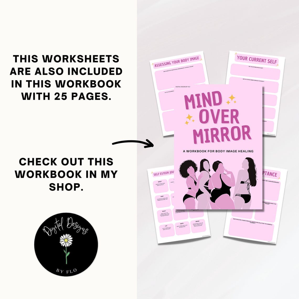 Body Image Worksheets, Body Positivity Workbook, Therapy Worksheet ...