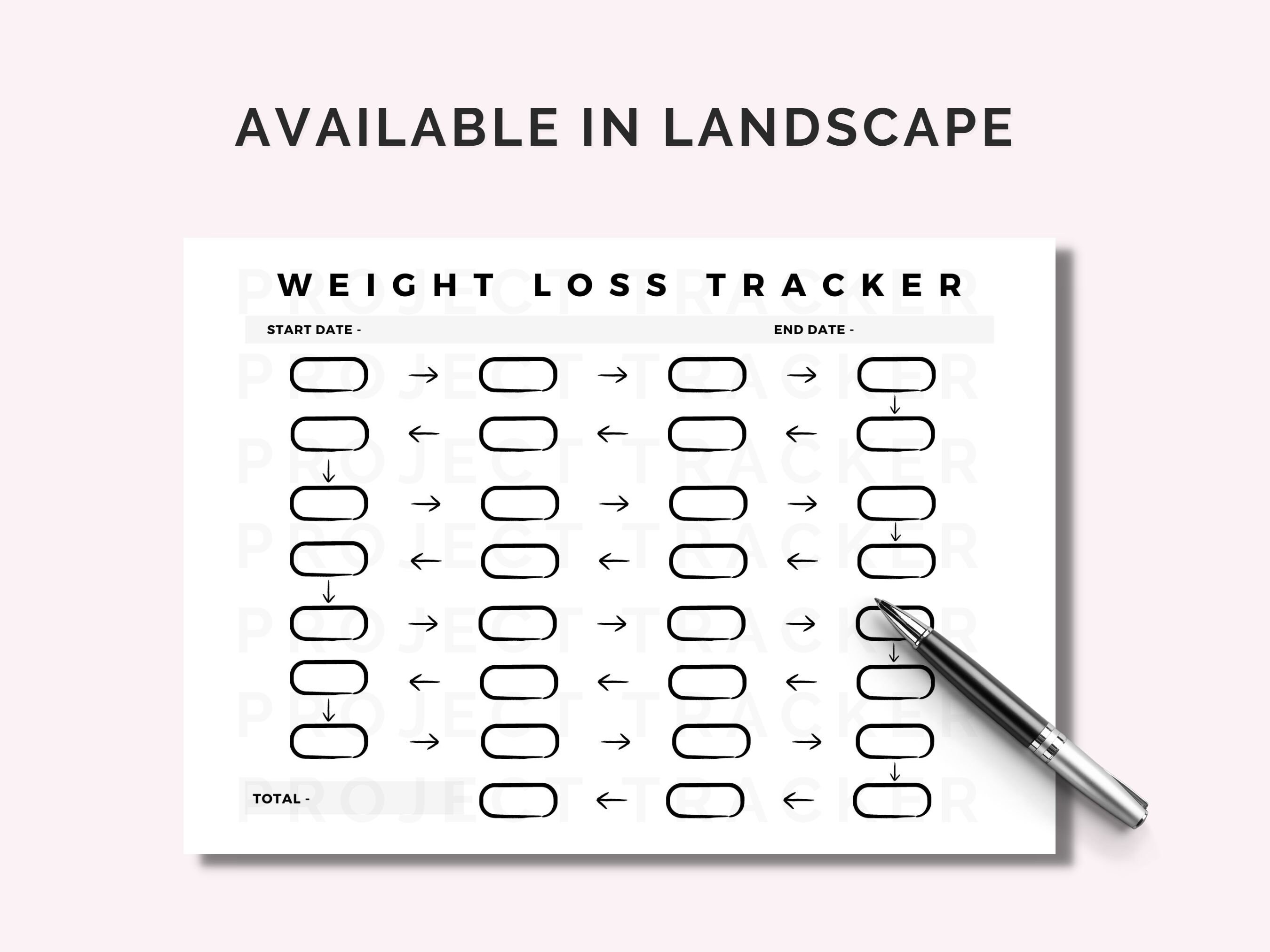 Weight Loss Tracker Printable Weight Loss Journal Weight Log Weight Record Sheet Weight Goal