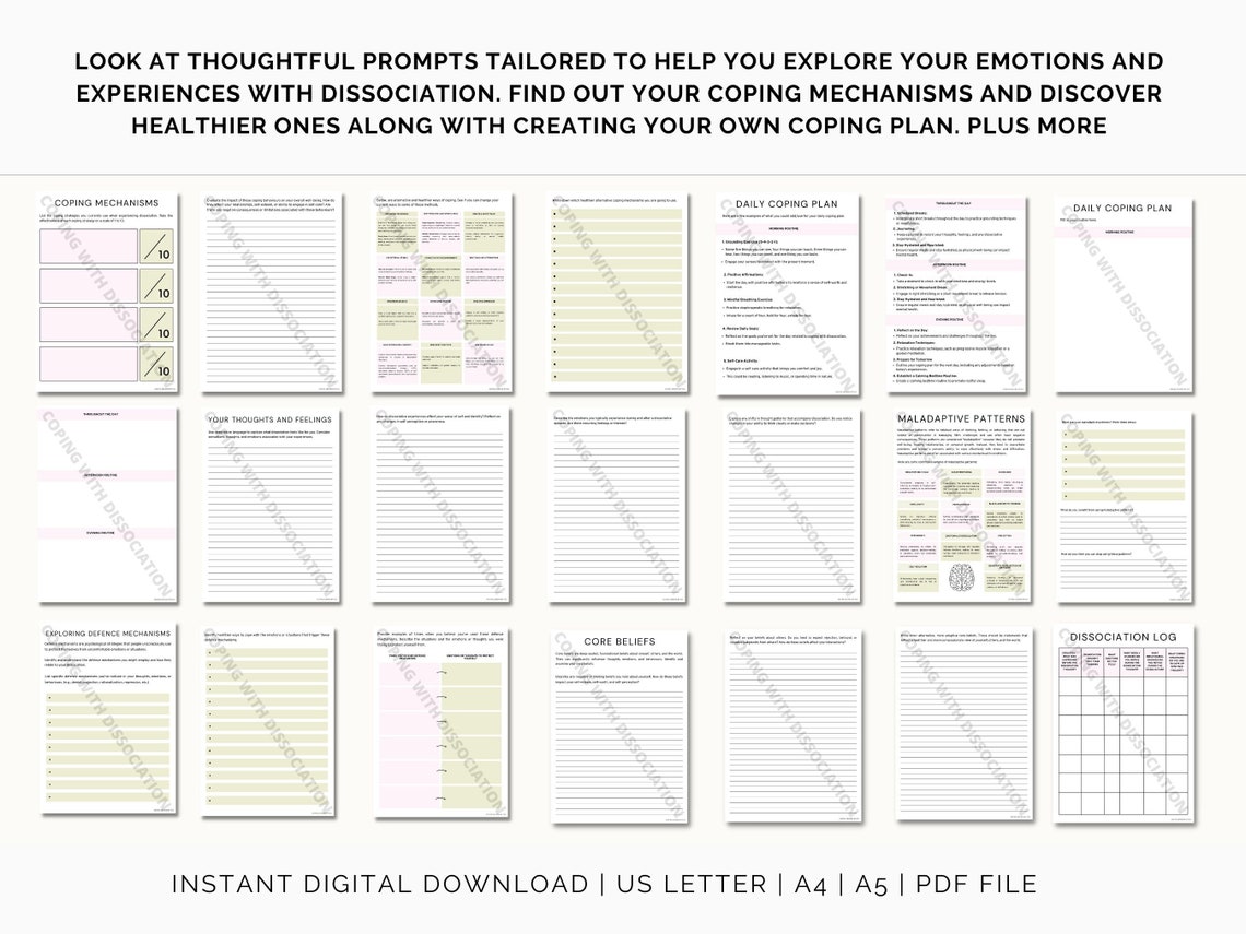 Printable Dissociation Journal, Dissociative Disorders, Trauma Therapy ...