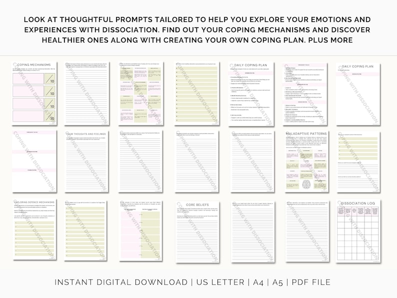 Printable Dissociation Journal, Dissociative Disorders, Trauma Therapy ...
