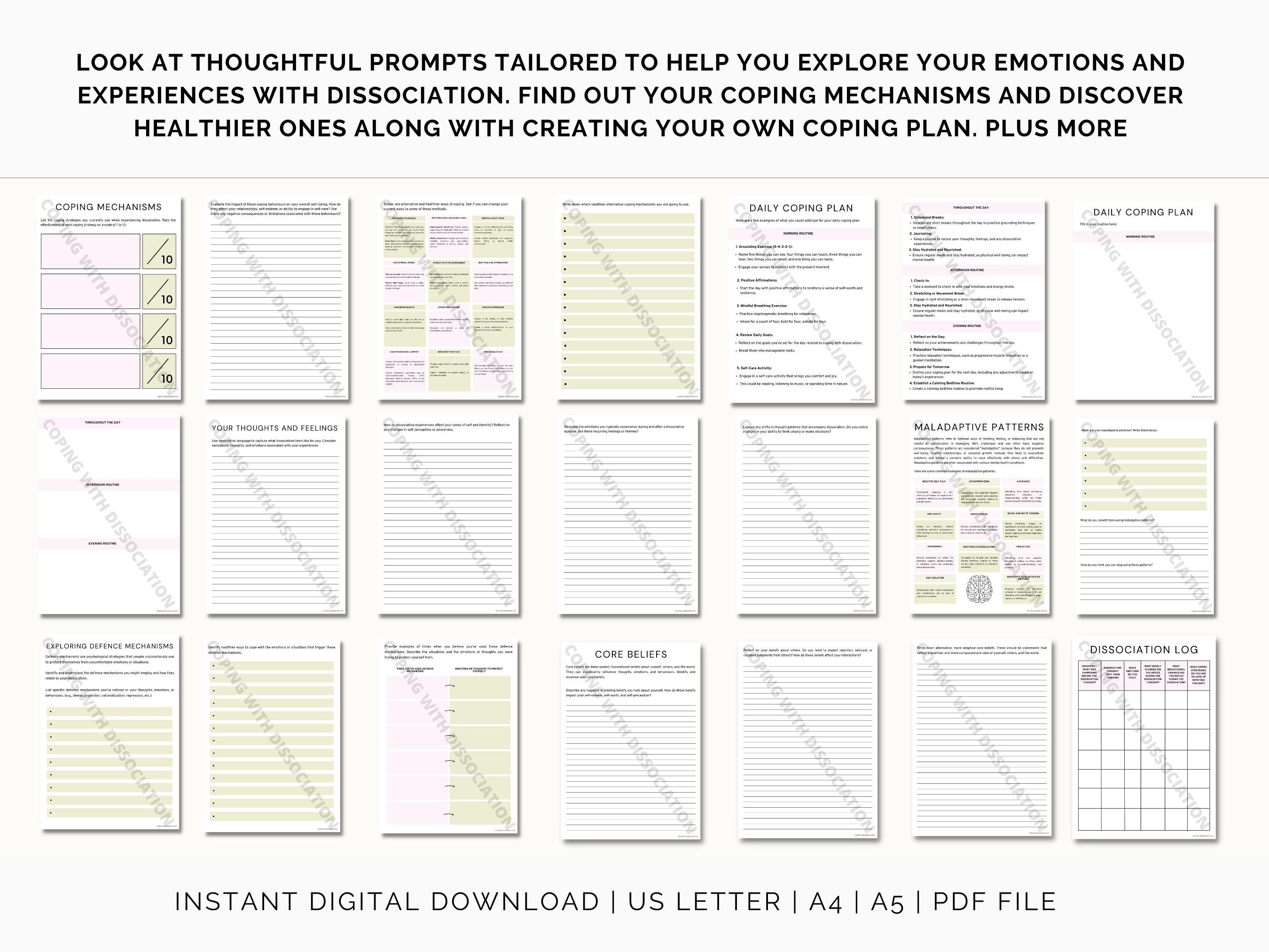 Printable Dissociation Journal, Dissociative Disorders, Trauma Therapy ...