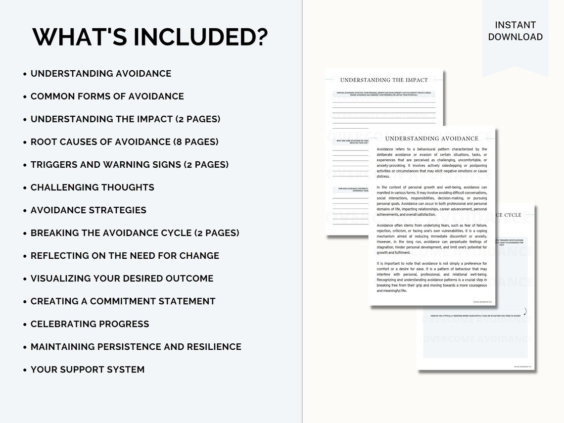 Overcome Avoidance Workbook, Self-esteem, Setting Boundaries, Therapy ...