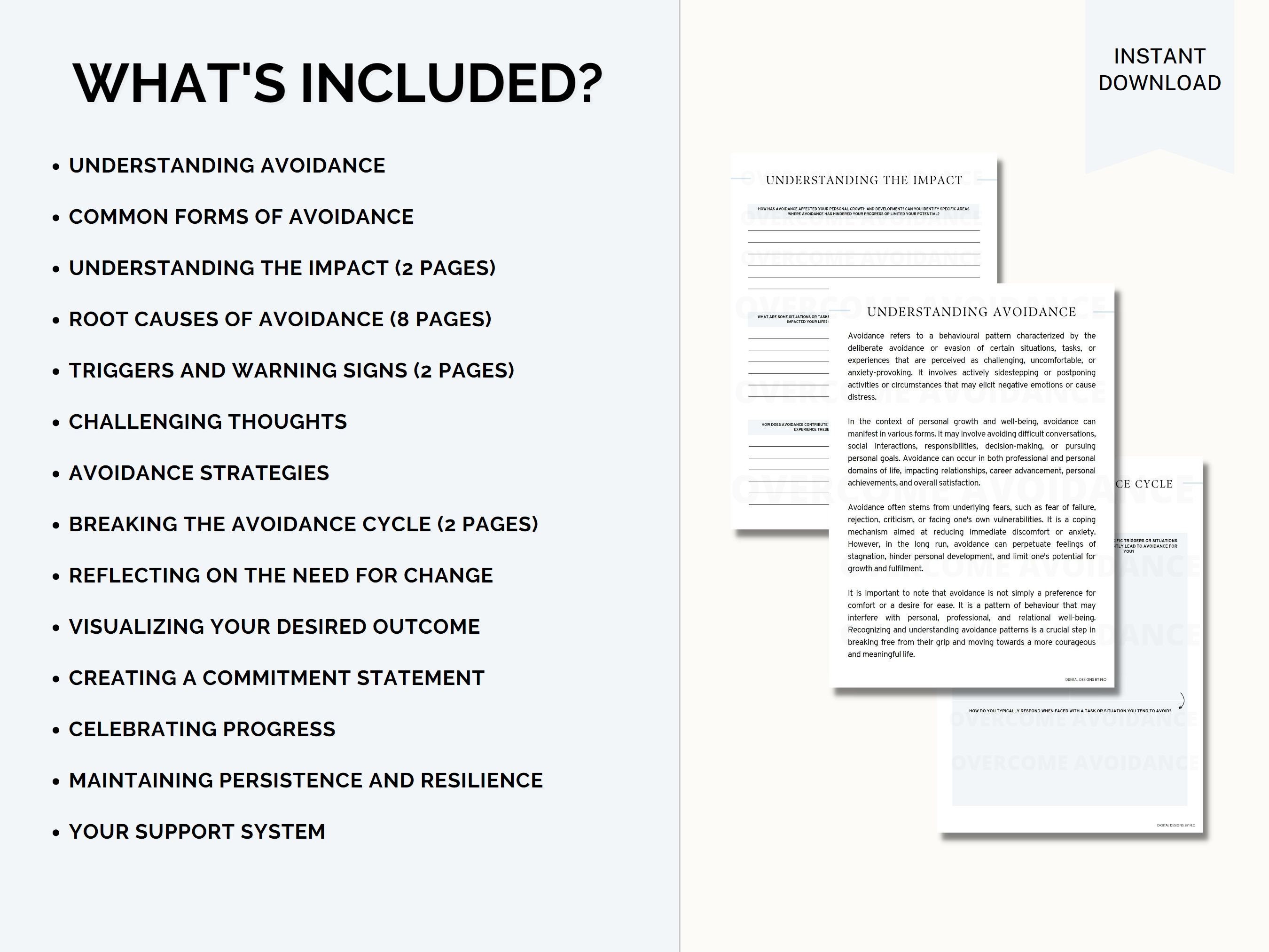Overcome Avoidance Workbook, Self-esteem, Setting Boundaries, Therapy ...