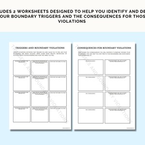 Triggers and Boundary Violations Worksheet, Setting Boundaries, Boundaries Printable, Boundaries ...