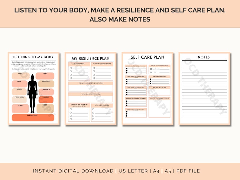 OCD Workbook, OCD Therapy Planner Printable, Obsessive Compulsive ...