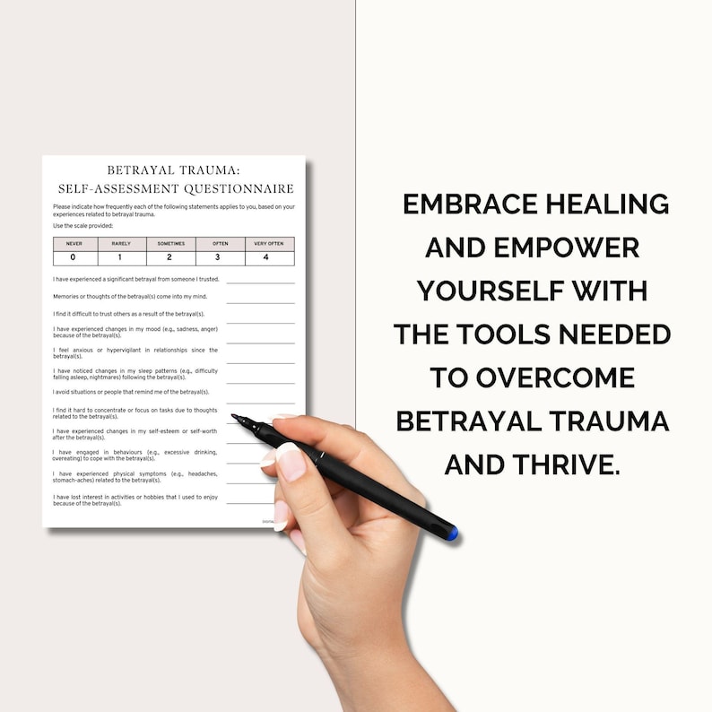 Betrayal Trauma Workbook Printable, Trauma Healing Journal, Therapy Worksheets, Relationship ...