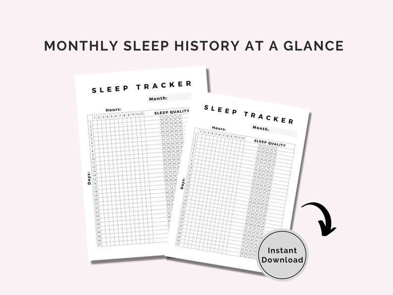 Sleep Tracker Printable, A4 Planner Inserts, Monthly Sleep Log, Sleep ...