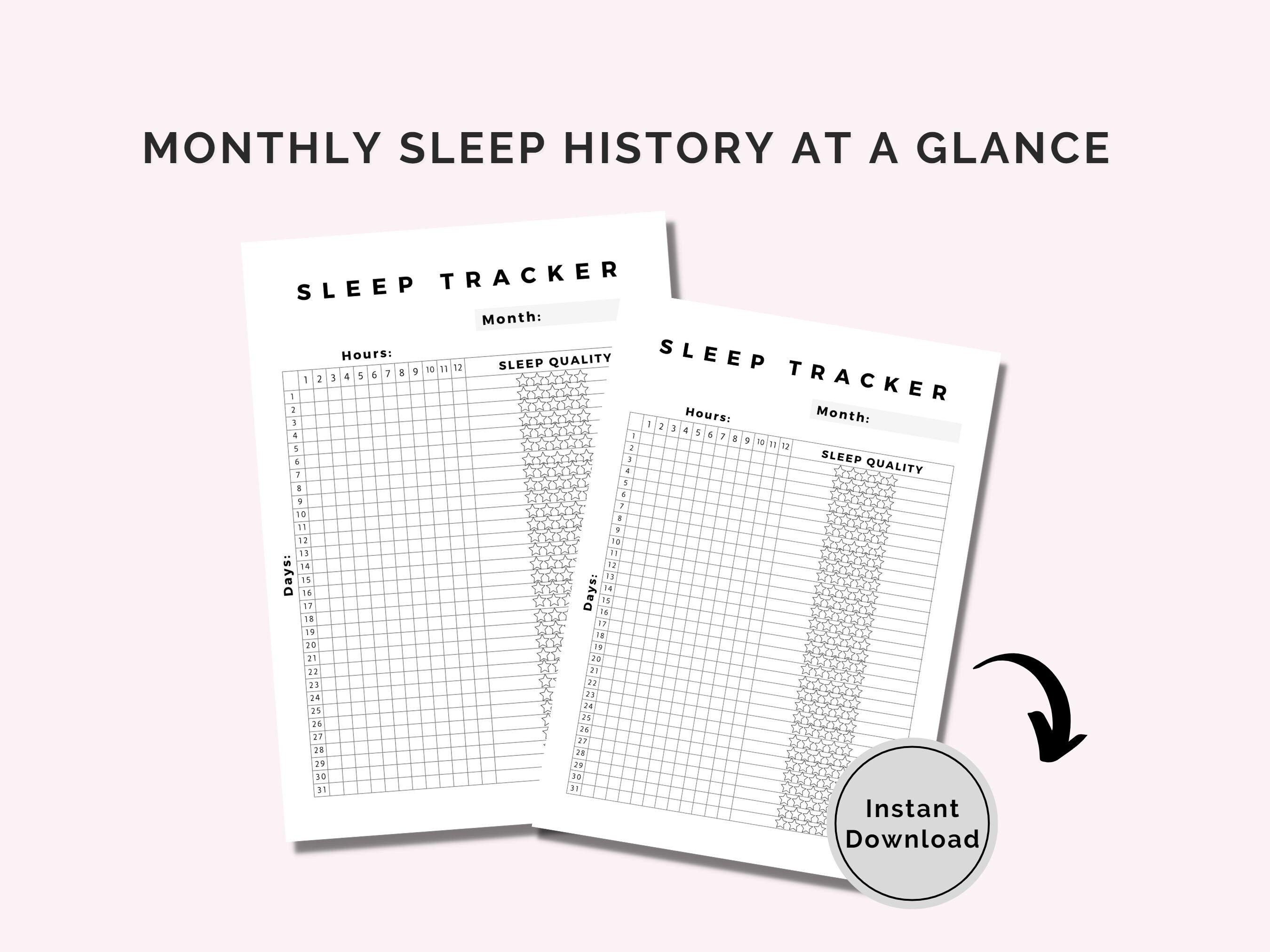 Sleep Tracker Printable, A4 Planner Inserts, Monthly Sleep Log, Sleep ...