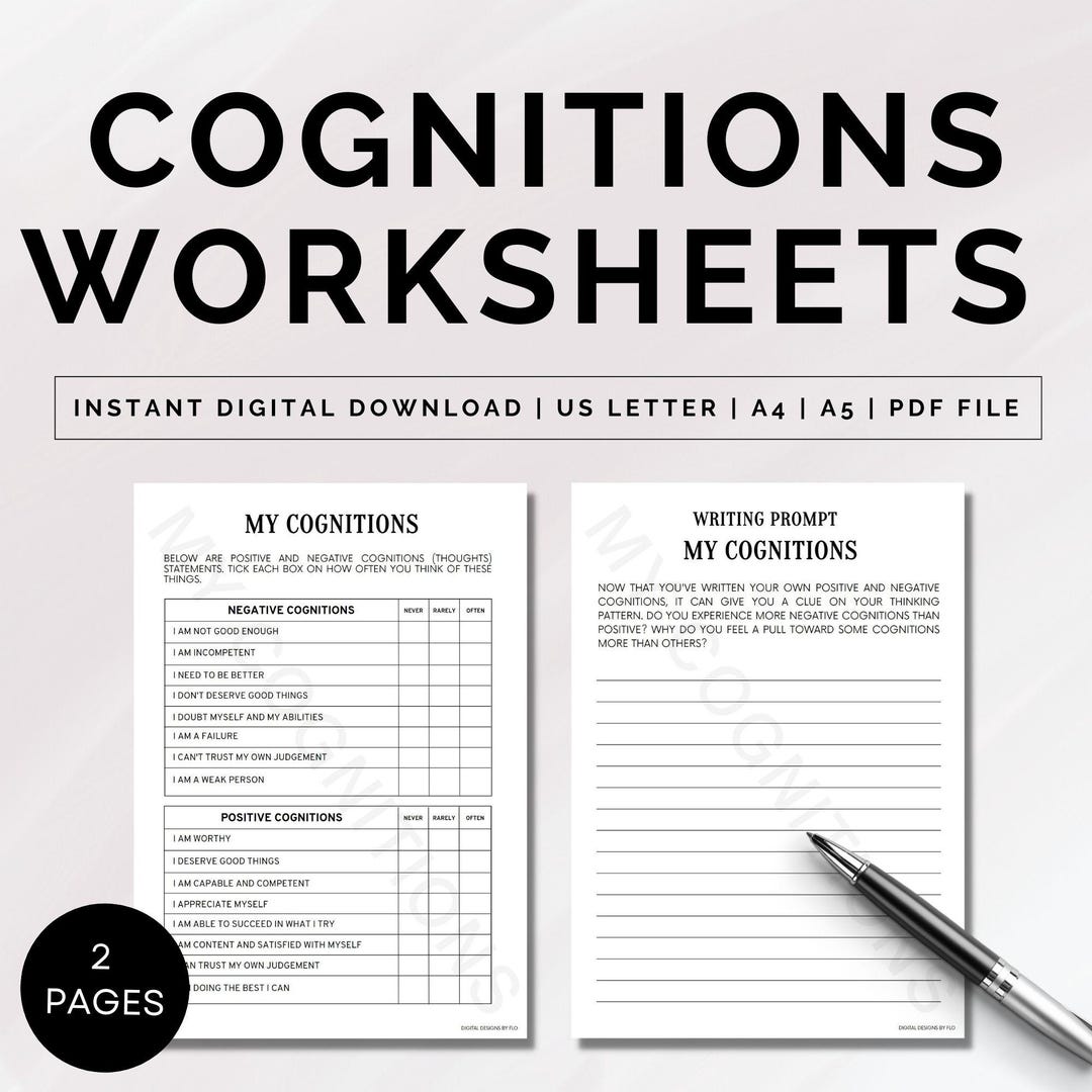 Cognitive Behavioural Therapy Worksheets, Thought Challenging ...