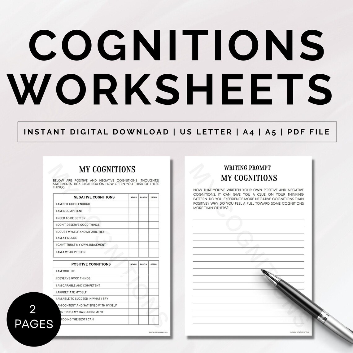Cognitive Behavioural Therapy Worksheets, Thought Challenging ...