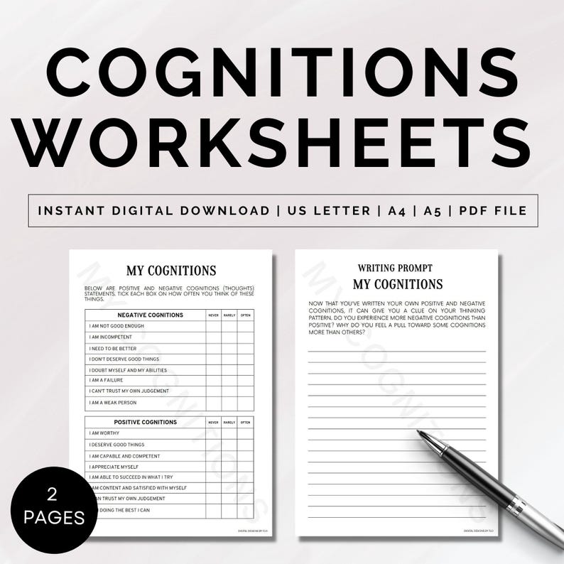 Cognitive Behavioural Therapy Worksheets, Thought Challenging ...