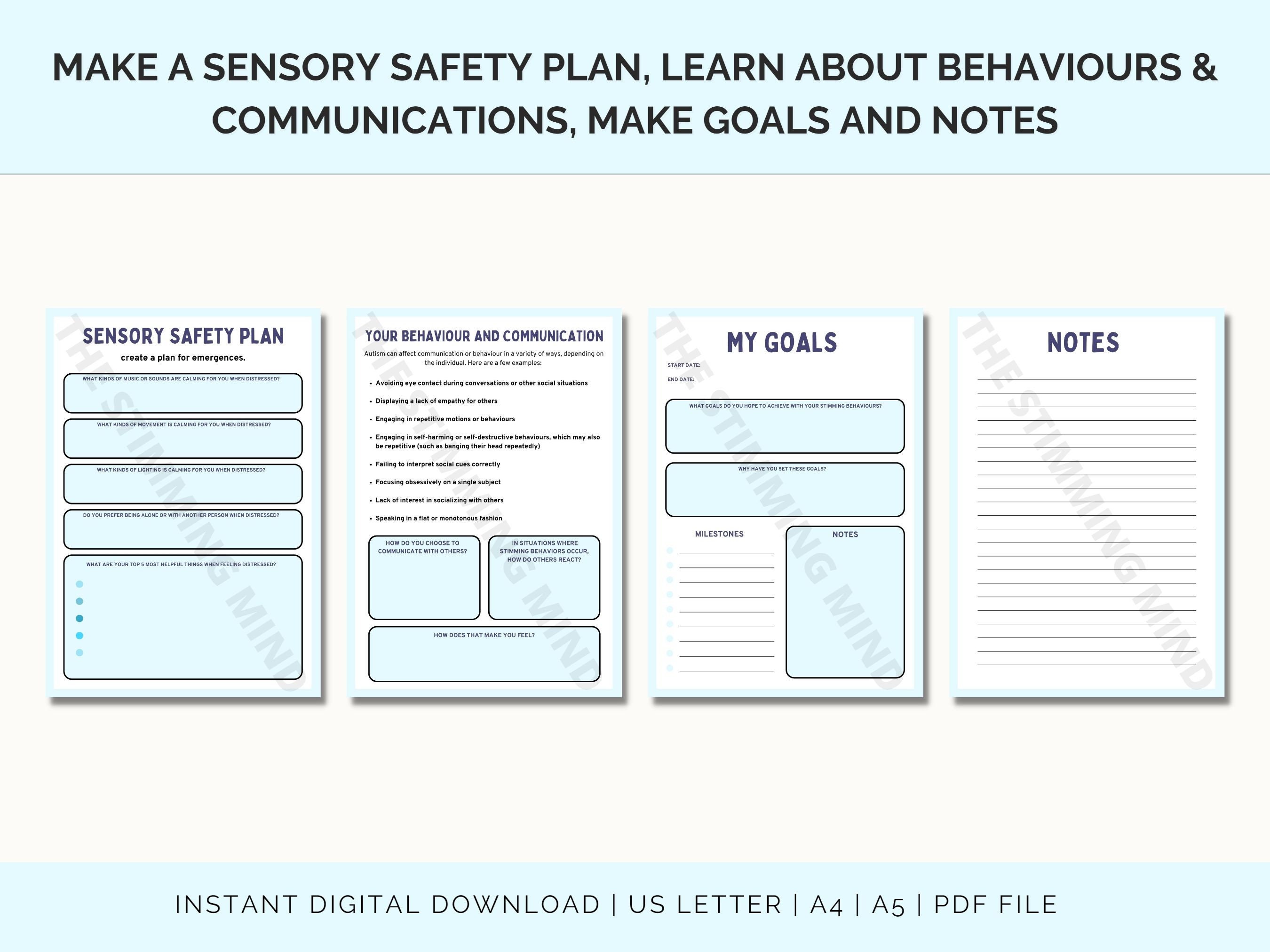 Workbook for Autism Stimming Worksheets Autism Journal - Etsy