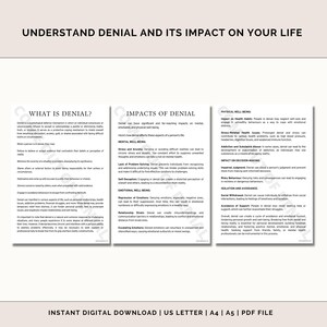 Managing Denial Workbook, Boundaries Workbook, Self Help, CBT Coping ...