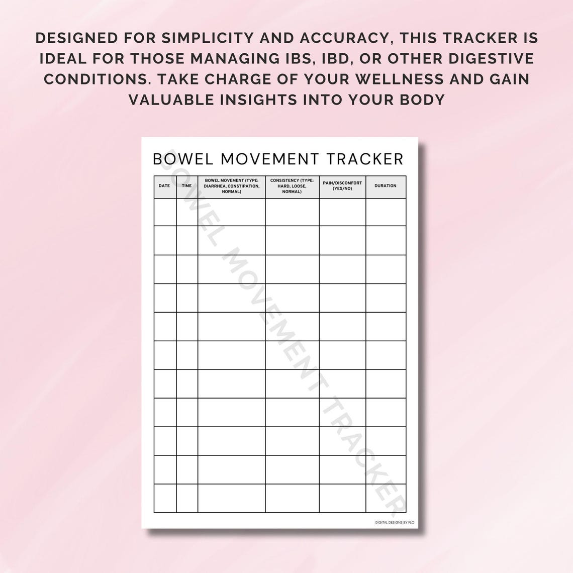 Bowel Movement Tracker: Gut Health Journal (printable PDF) - Etsy