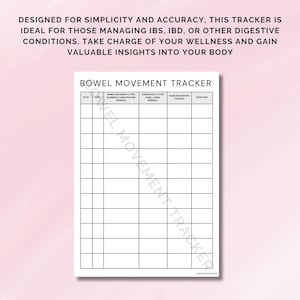 Bowel Movement Tracker: Gut Health Journal (printable PDF) - Etsy