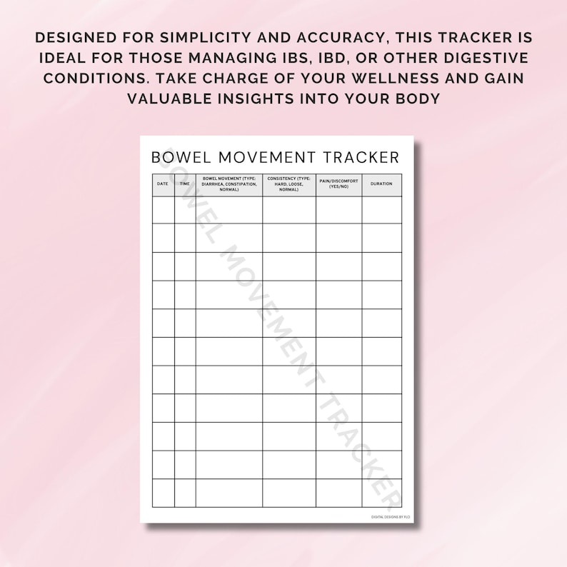 Bowel Movement Tracker: Gut Health Journal (printable PDF) - Etsy