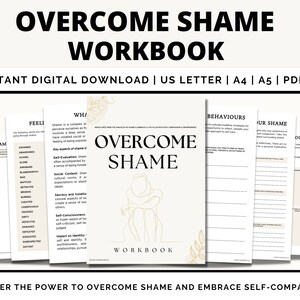 Overcome Shame Workbook Printable, Shame, Guilt, Embarrassment Distinct ...