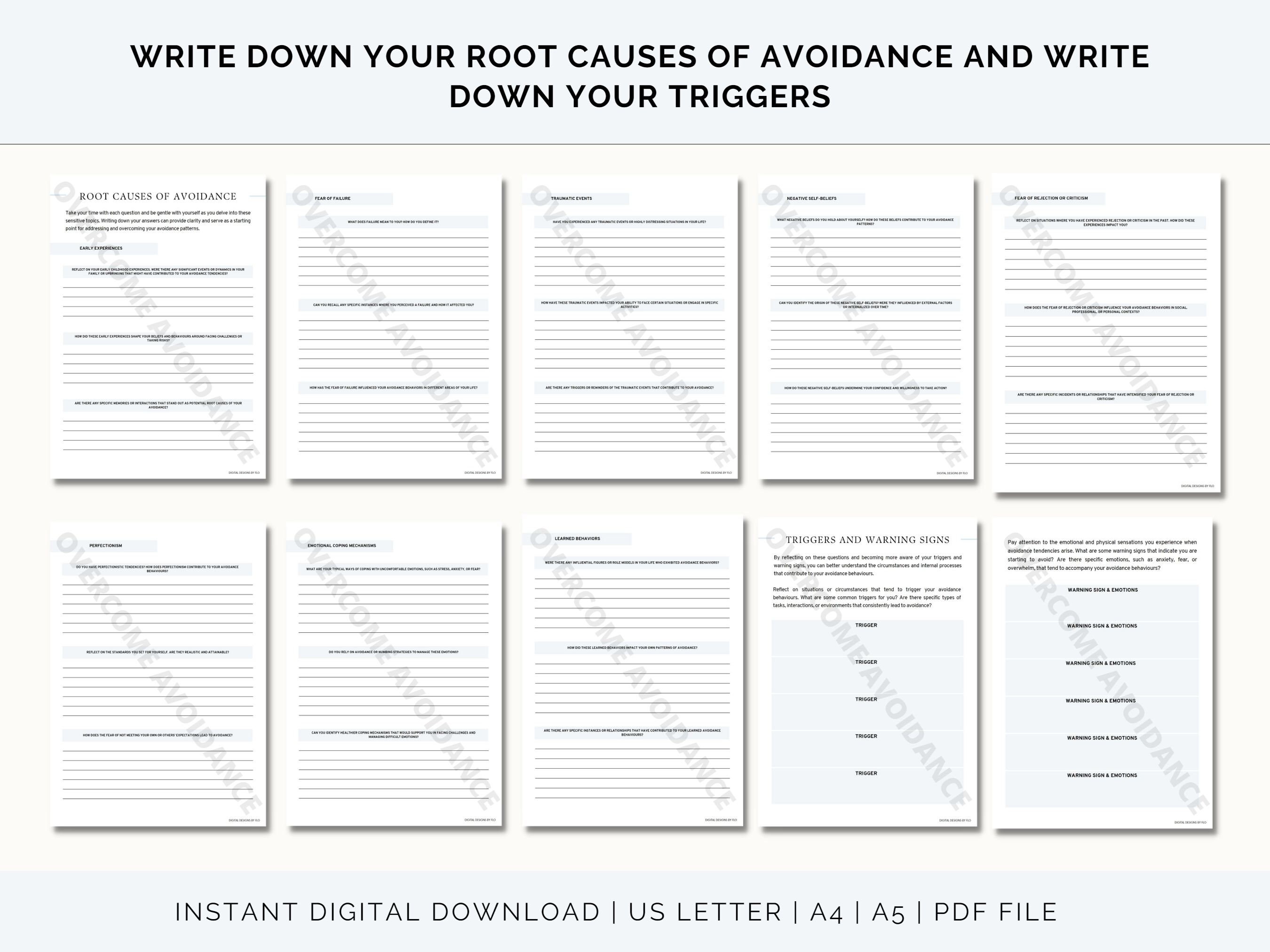 Overcome Avoidance Workbook, Self-esteem, Setting Boundaries, Therapy ...