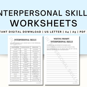 Printable Interpersonal Skills Worksheets, Communication Journal, CBT ...
