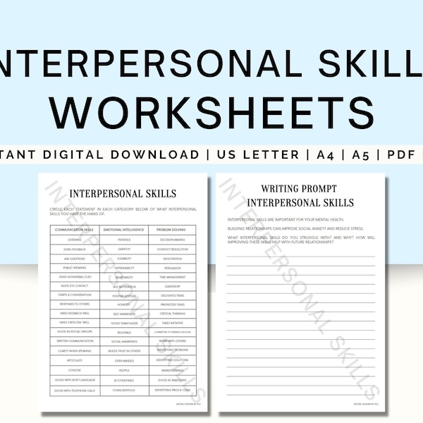 Interpersonal Communication Worksheets - Etsy