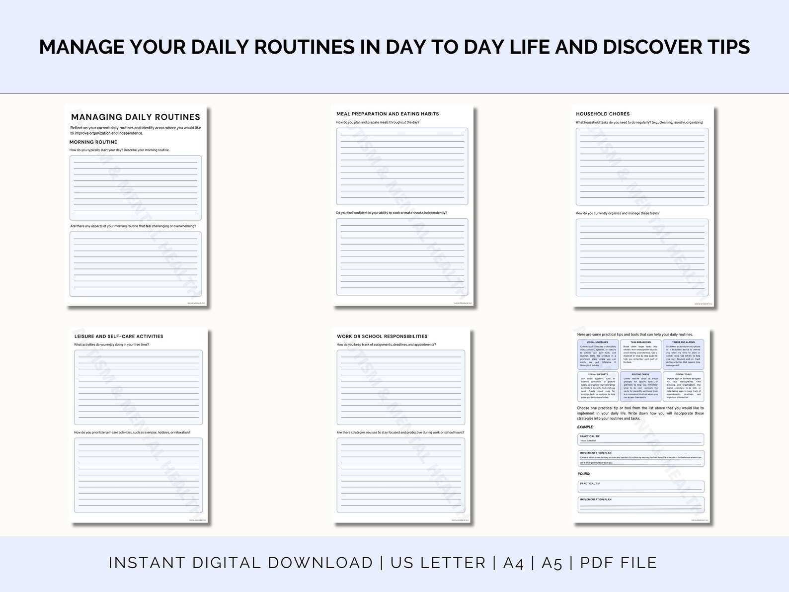 Workbook for Autism and Mental Health, Sensory Journal, Neurodivergent ...