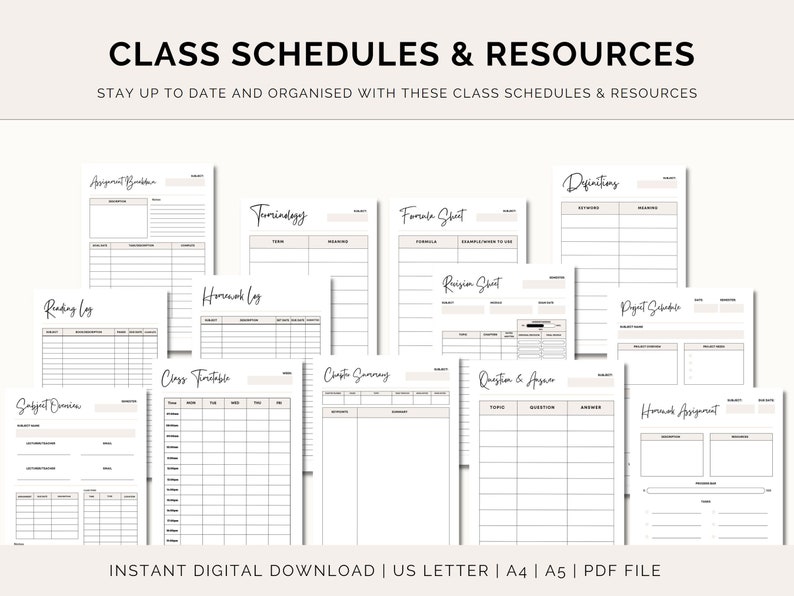 The Ultimate Student Planner Printable, Study Planner, Academic Planner ...