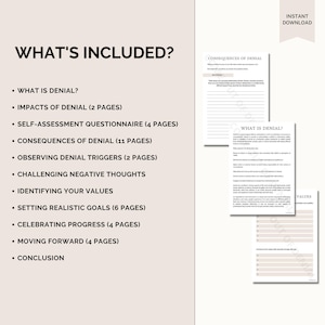 Managing Denial Workbook, Boundaries Workbook, Self Help, CBT Coping ...