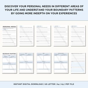 Boundaries Worksheets, Personal Boundary Setting Workbook, Therapy ...