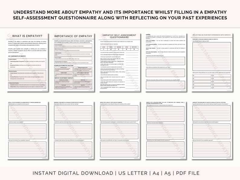 Empathy Activity Workbook, Relationship Building, Empathy Skills ...
