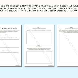 Cognitive Restructuring Worksheets, CBT Worksheets, Cognitive ...
