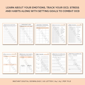 OCD Workbook, OCD Therapy Planner Printable, Obsessive Compulsive ...