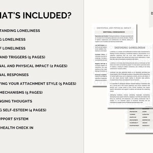Overcome Loneliness Workbook Printable, Dealing With Loneliness, People ...